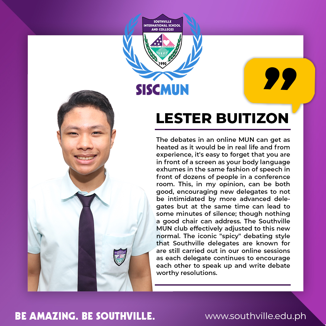 Southville Students Awarded at the ‘Online’ Model United Nations-North ...